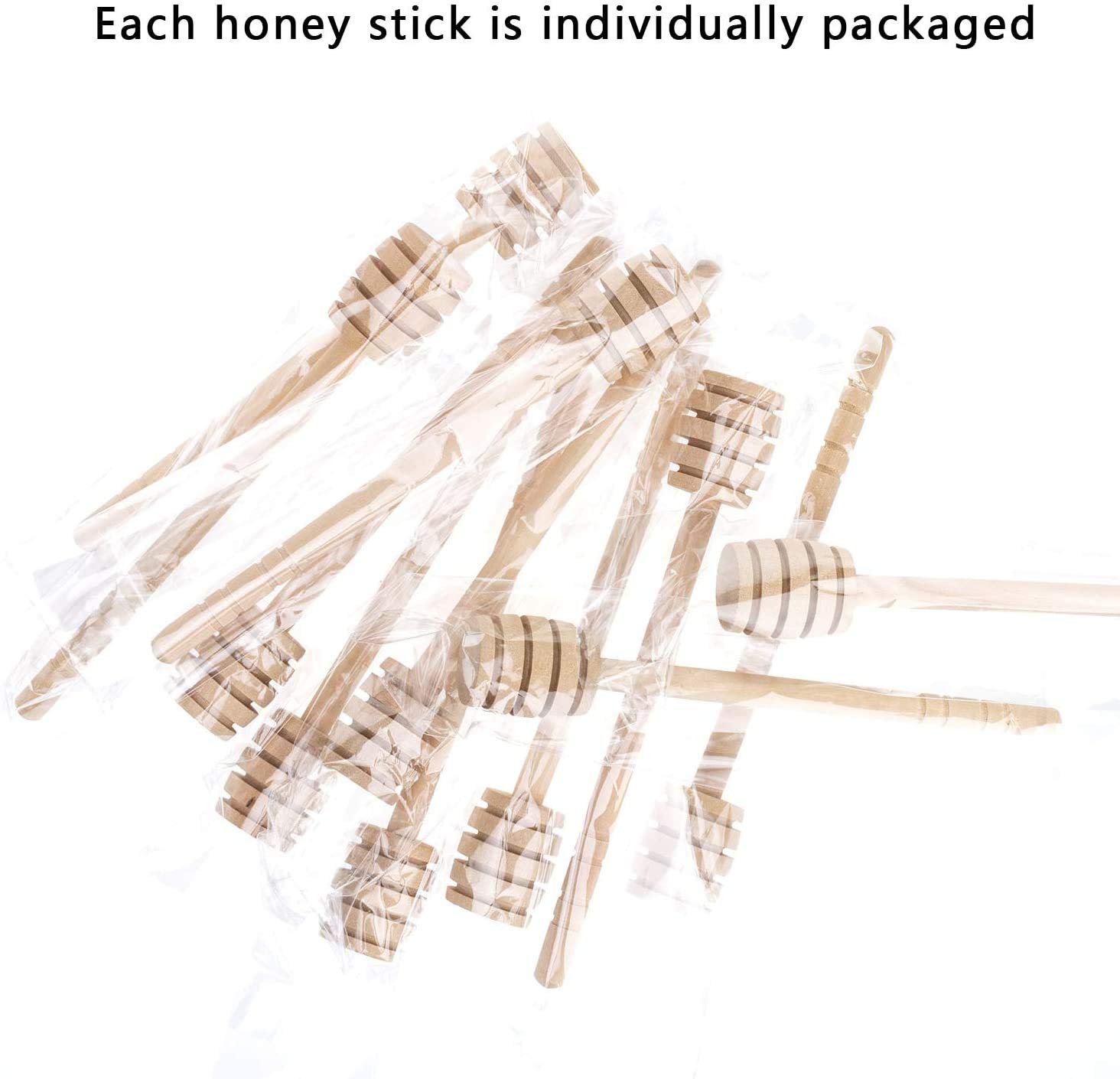 GIYOMI Honey Dipper Stick for Honey Jar Dispense Drizzle Honey,6 Pcs 6inch / 15cm Wood Honey Dippers Sticks - Honey Spoons - Honeycomb Stick