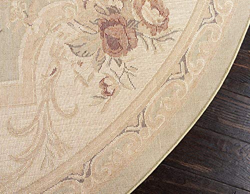 Unique Loom Versailles Collection Area Rug - Henry (3' 1" Round Green/Cream)