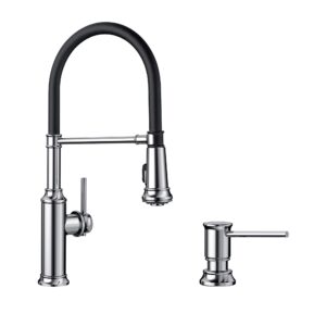 blanco kf-442508 empressa semi-pro kitchen faucet with soap dispenser, polished chrome