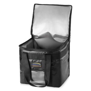 new star foodservice 1028690 commercial quality insulated food delivery bag full-size, 21.5" w x 11" h x 12.5" d, black