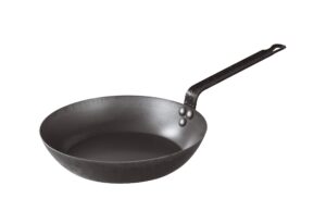 bellevie black carbon steel 16-gauge browning frying pan, dia 11" x h 2""