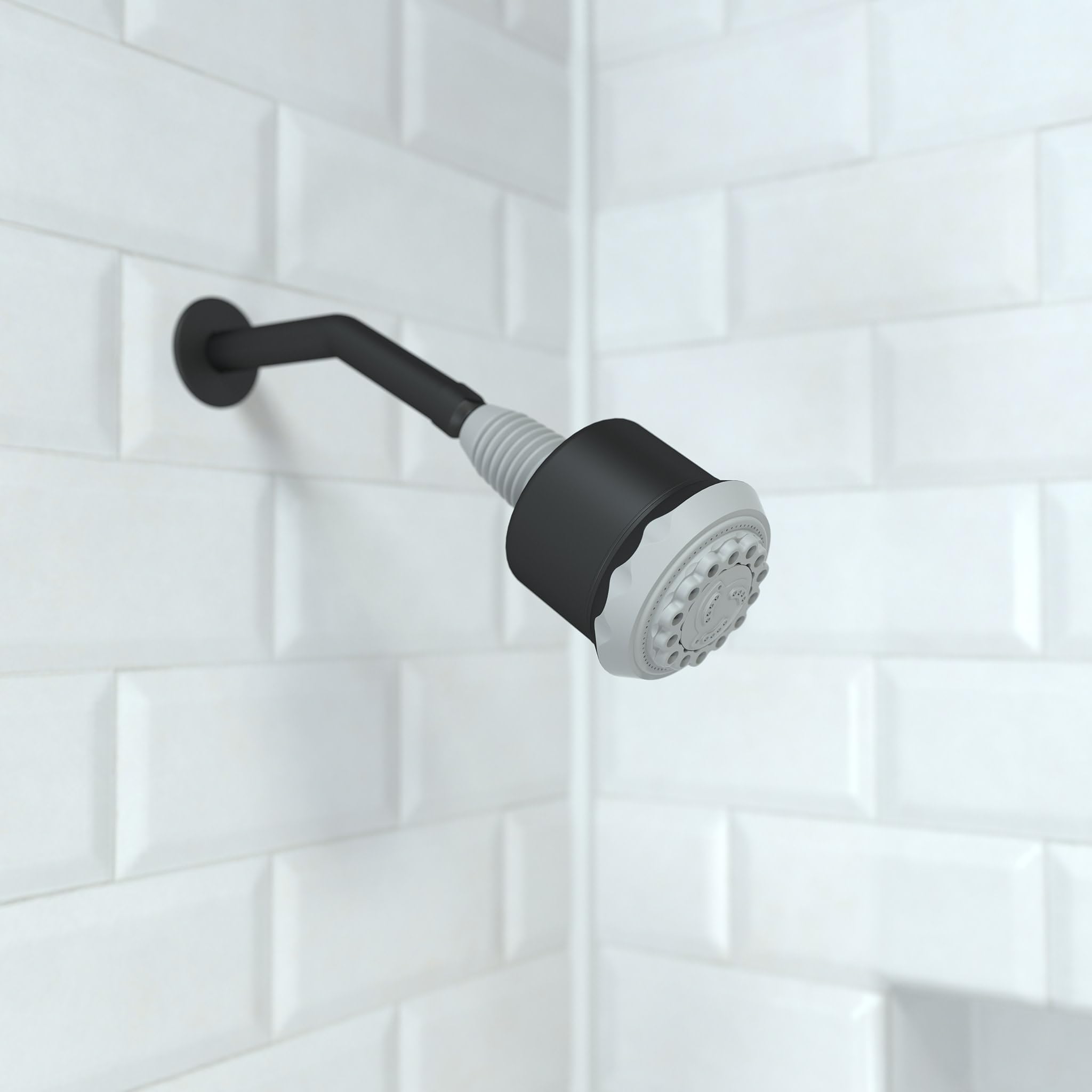 hansgrohe Clubmaster 4-inch Easy Clean Easy Install Showerhead Modern 3-Spray Full, Pulsating Massage, Soft spray with QuickClean in Matte Black, 28496671