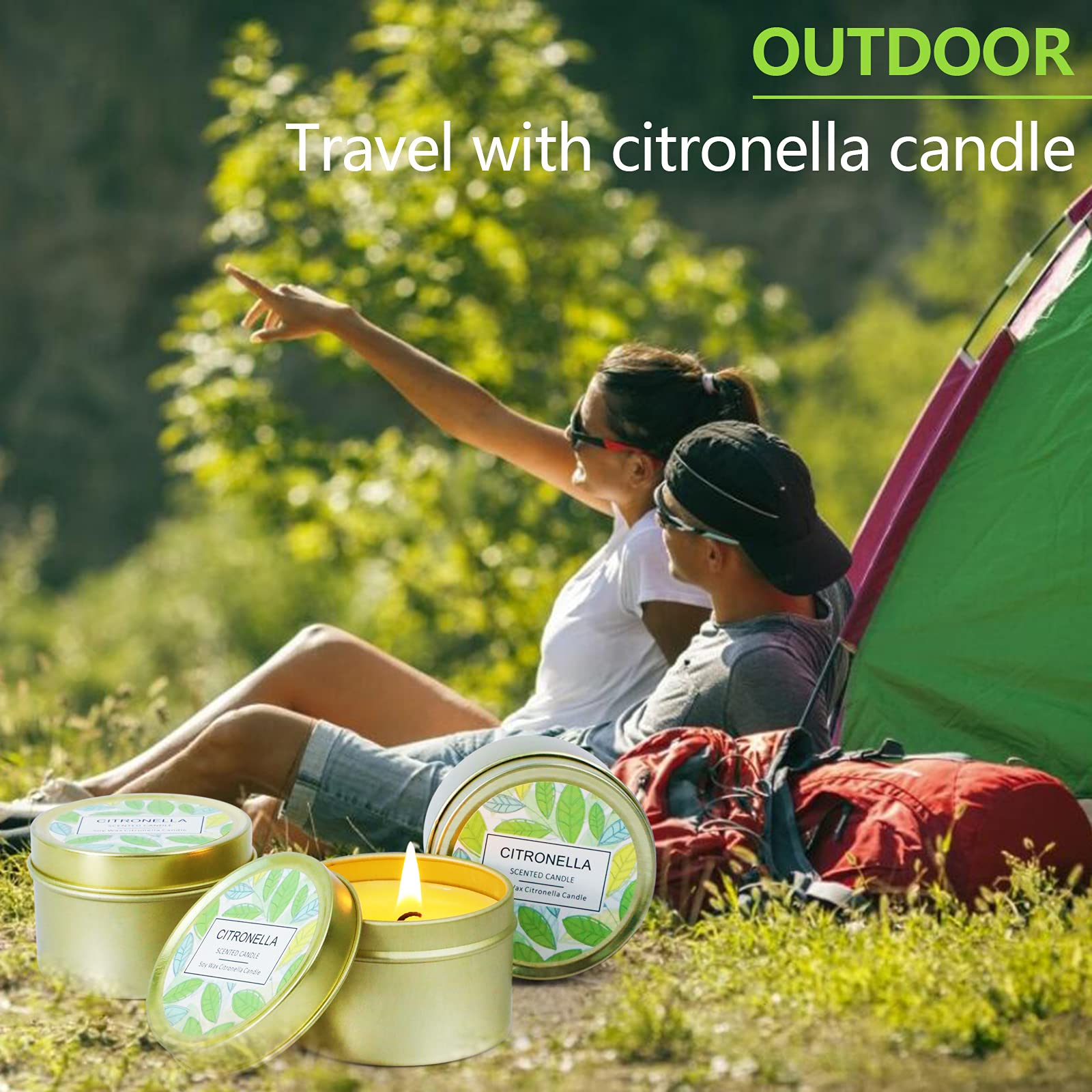 LA BELLEFÉE Citronella Candles Outdoor, Lemongrass Scented Candles,Natural Citronella Soy Candles Set,Summer Aromatherapy Candles Set for Patio Garden Balcony BBQ,Indoor/Outdoor Use (12 Pack)