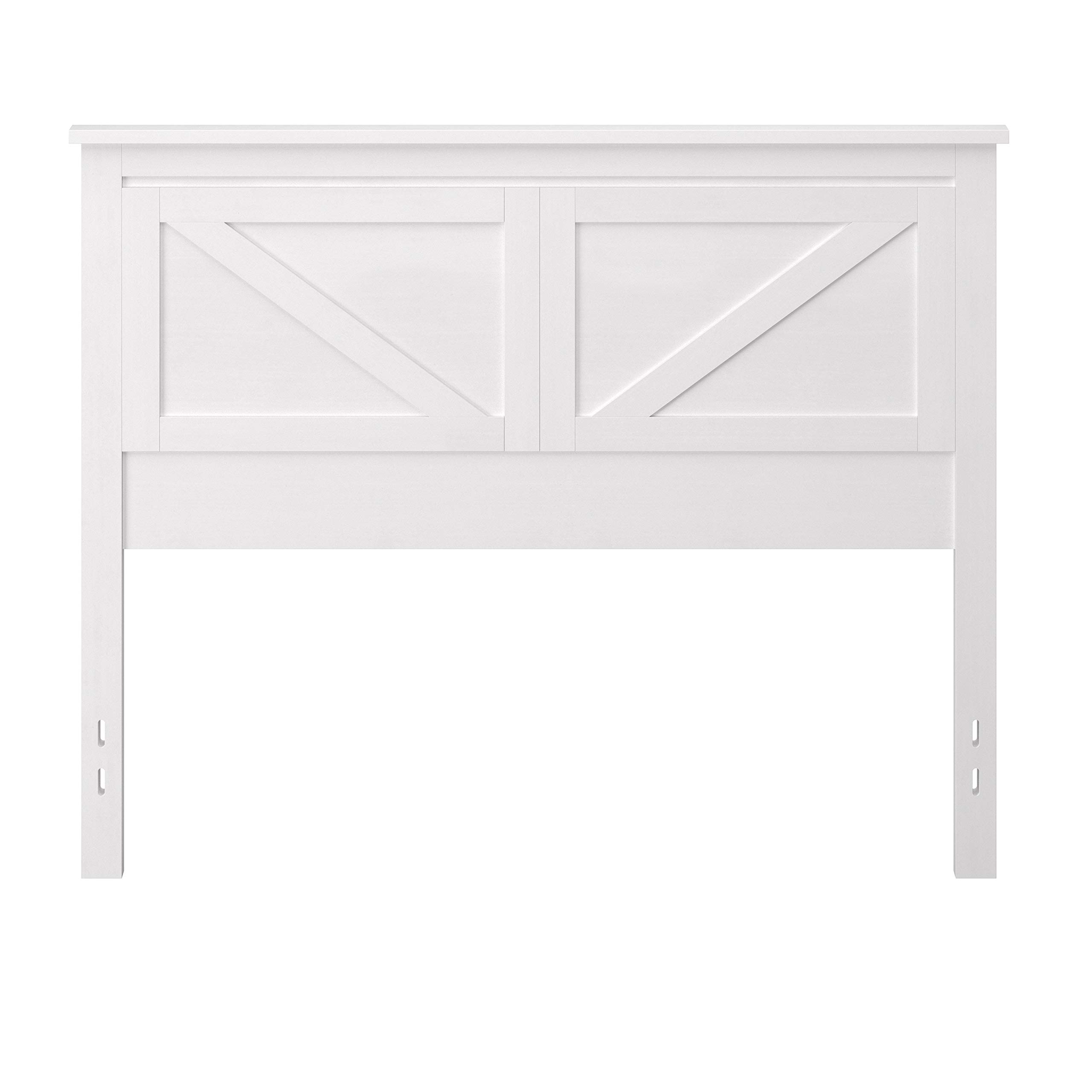 Glenwillow Home Farmhouse Style Wood Panel Headboard in Gloss White - Full Size