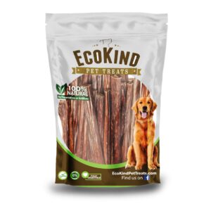 ecokind gullet sticks | premium all natural gullet sticks for dogs, delicious protein rich dog chews, fully digestible beef dog treats, promotes joint & dental health (30 - pack)