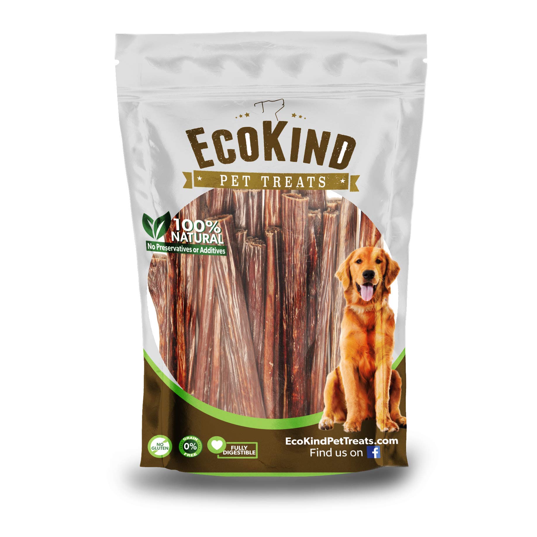 EcoKind Gullet Sticks | Premium All Natural Gullet Sticks for Dogs, Delicious Protein Rich Dog Chews, Fully Digestible Beef Dog Treats, Promotes Joint & Dental Health (30 - Pack)