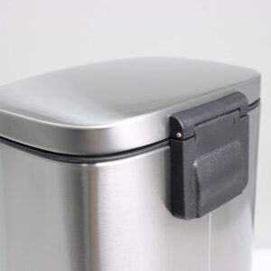 Eviva Totti 1.3 Gallon Stainless Steel Matte Finish Rectangular Trash Can with Soft Closing Lid