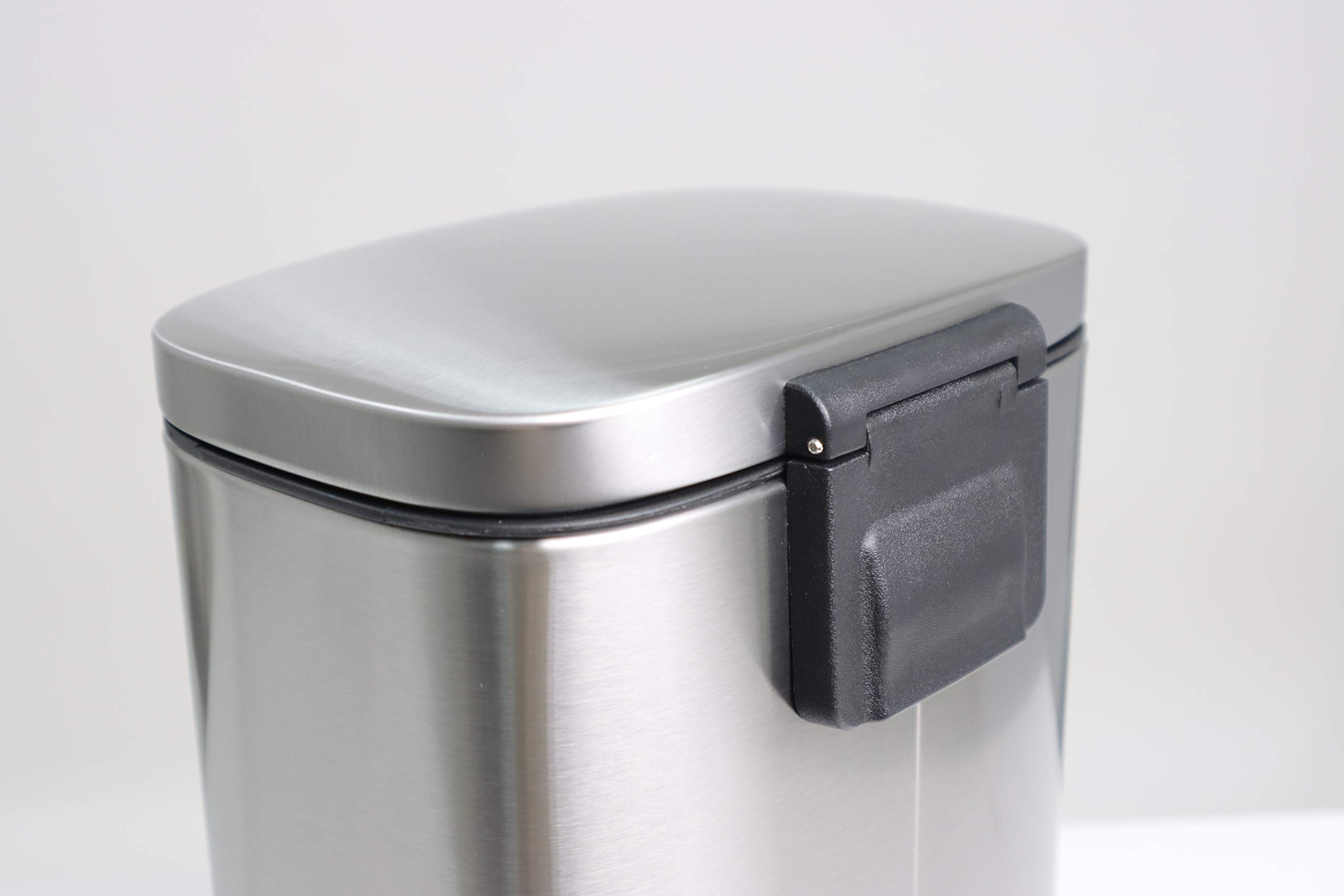 Eviva Totti 1.3 Gallon Stainless Steel Matte Finish Rectangular Trash Can with Soft Closing Lid