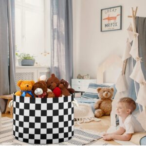 visesunny Storage Basket Black White Cube Modern Nursery Hamper Canvas Fabric Toy Storage Organizer Bin Storage Box Laundry Basket for Kid Rooms,Playroom,Shelves,Toy Basket