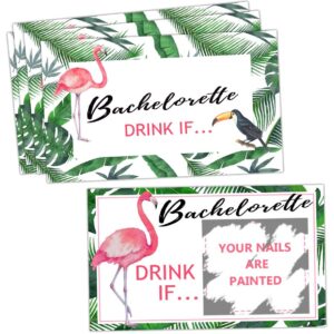 bachelorette party drinking games - drink if games scratch off cards - perfect for girls night out activity,bridal showers,bridal parties,wedding showers,engagement and birthday - 40 sheets(flamingo)