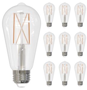 bulbrite item 776767, filament led light bulb, 8.5 watt, st18, 2700k, fully compatible dimming, long life leds for lasting vintage appeal, (pack of 10)