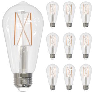 Bulbrite Item 776767, Filament LED Light Bulb, 8.5 Watt, ST18, 2700k, Fully Compatible Dimming, Long Life LEDs for Lasting Vintage Appeal, (Pack of 10)