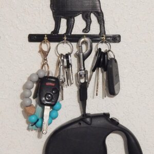 Medallurgy French Bulldog Dog Leash or Key Rack Holder Hanger Hooks Organizer