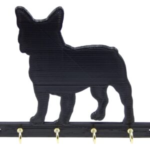 Medallurgy French Bulldog Dog Leash or Key Rack Holder Hanger Hooks Organizer