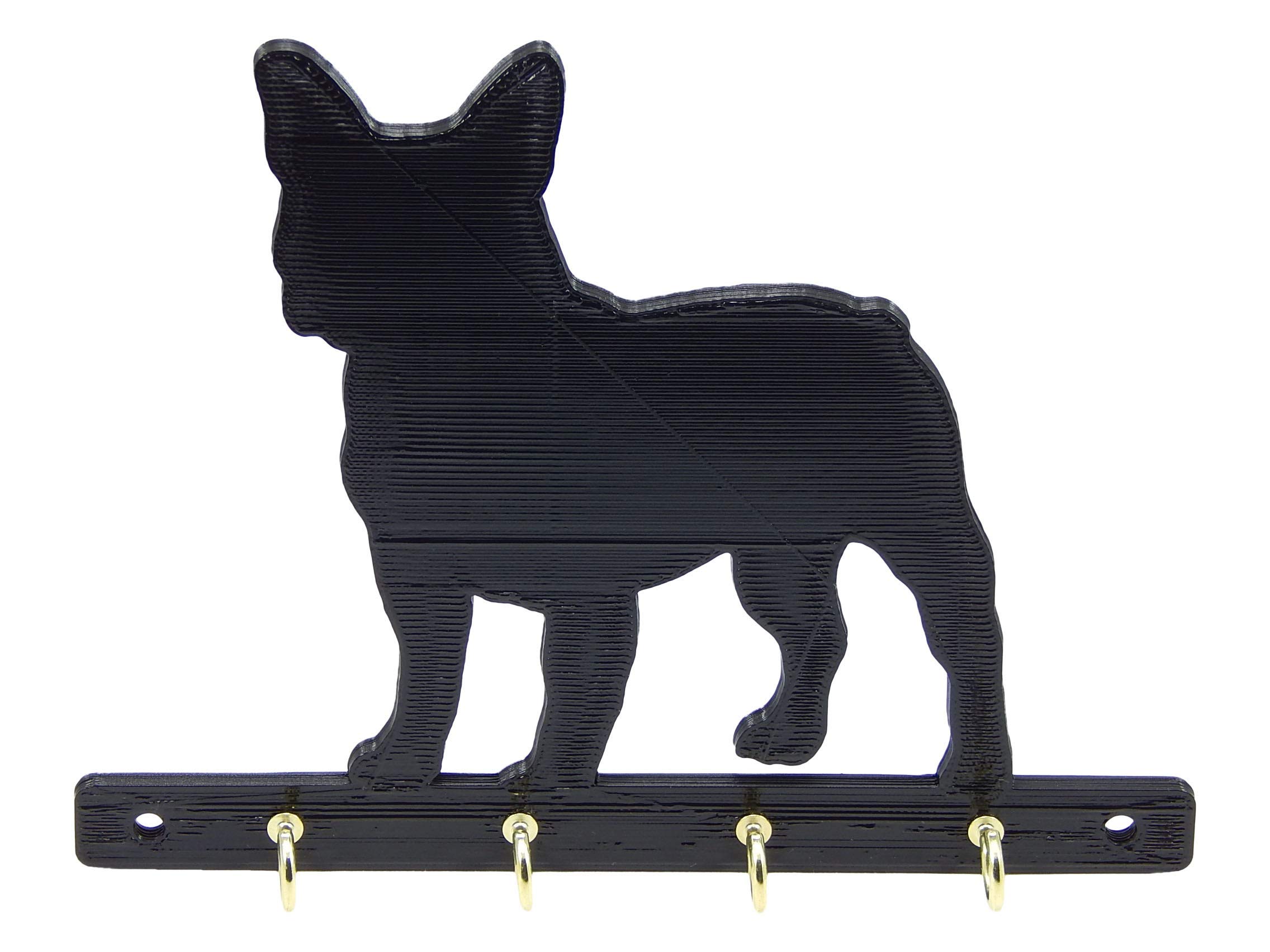 Medallurgy French Bulldog Dog Leash or Key Rack Holder Hanger Hooks Organizer