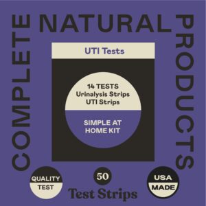 Complete Natural Products UTI Test Strips & Kit - UTI Testing Kit, 50 Count Test Strips for pH, Leukocytes, & Nitrites