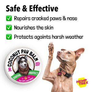 Dog Paw Balm Soother & Moisturizer 2 oz with Natural Shea Butter Coconut Oil Beeswax Heals and Repairs Cracked Dog Paws Snout & Elbows Snow & Dry Weather Protection Ointment Safe Invisible Barrier