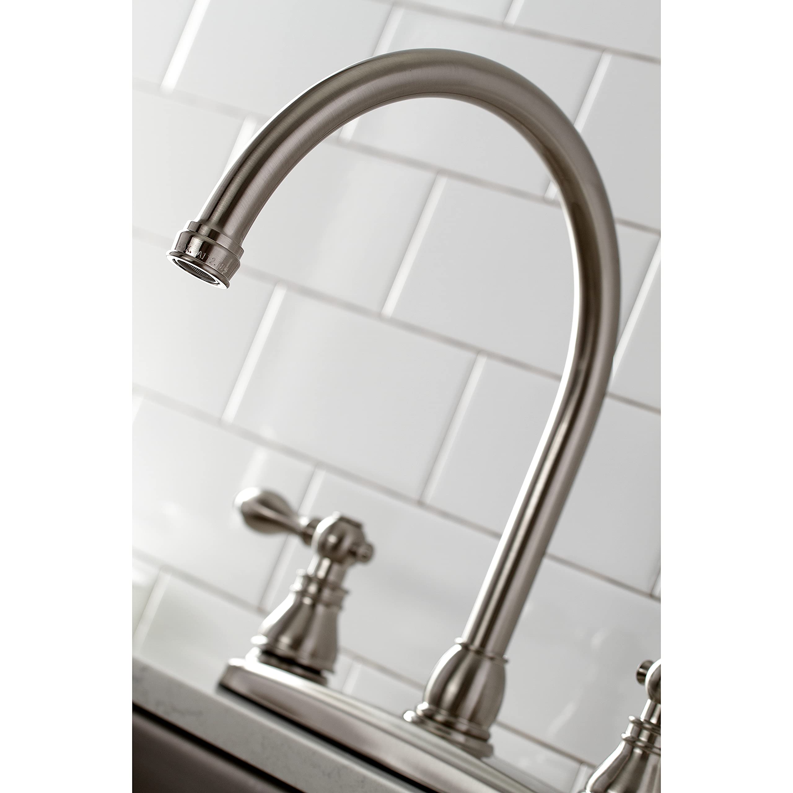 Kingston Brass KB728ACLSP American Classic 8" Centerset Kitchen Faucet, Brushed Nickel, 10.25 x 8.63 x 10.81