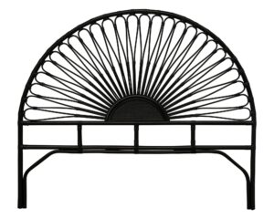 creative co-op black rattan queen size headboard