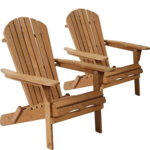 adirondack chair outdoor chairs patio chairs lawn chair folding adirondack chair patio seating fire pit chairs wood chairs for adults yard garden w/natural finish