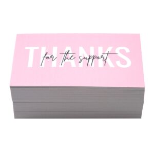 RXBC2011 100 Little Thank You for the support Cards Handwritten Lettering Design Bulk Thank you Notes for All Occasion 3.5 x 2 Inch pink