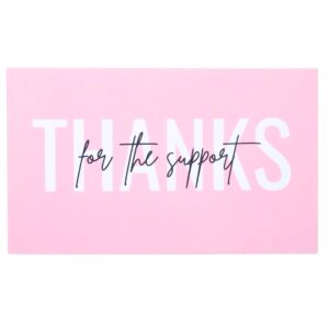 RXBC2011 100 Little Thank You for the support Cards Handwritten Lettering Design Bulk Thank you Notes for All Occasion 3.5 x 2 Inch pink