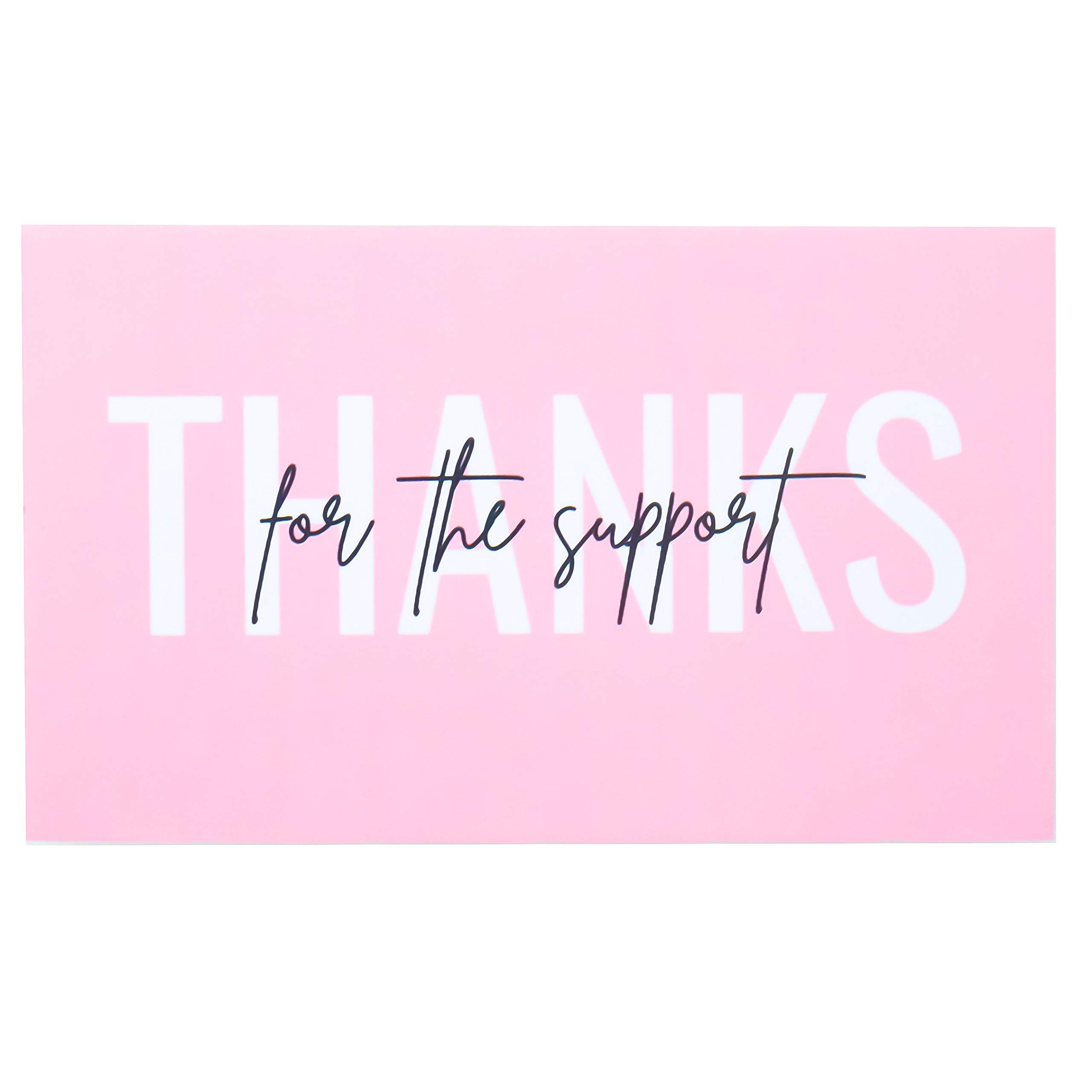 RXBC2011 100 Little Thank You for the support Cards Handwritten Lettering Design Bulk Thank you Notes for All Occasion 3.5 x 2 Inch pink