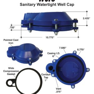 Merrill MFG WCI6 Water Tight Sanitary Well Cap, 6" Pitless