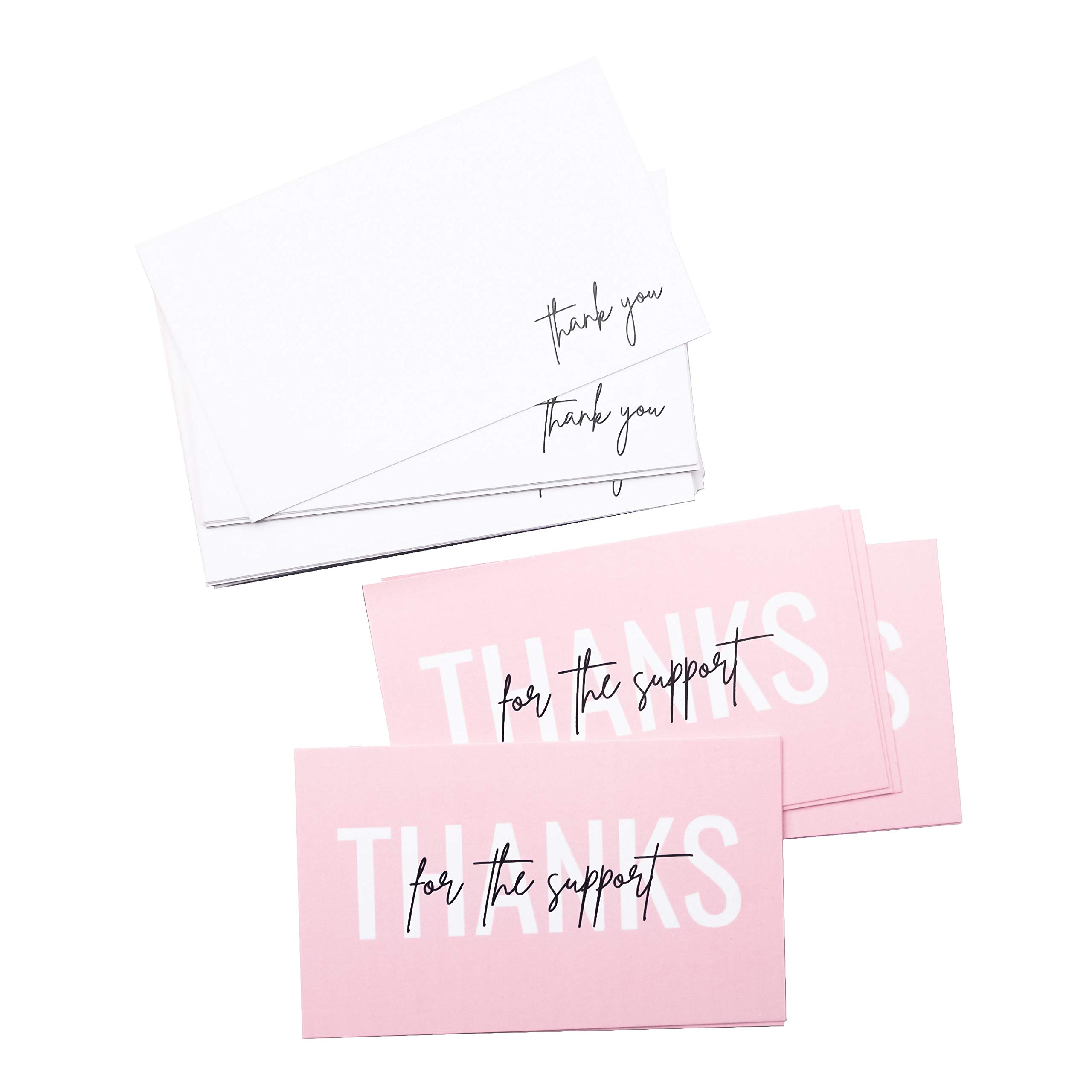 RXBC2011 100 Little Thank You for the support Cards Handwritten Lettering Design Bulk Thank you Notes for All Occasion 3.5 x 2 Inch pink