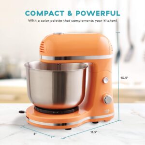 DASH Delish by DASH Compact Stand Mixer, 3.5 Quart with Beaters & Dough Hooks Included - Orange