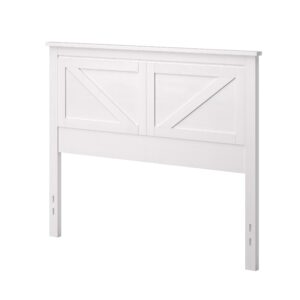 Glenwillow Home Farmhouse Style Wood Panel Headboard in Gloss White - Full Size