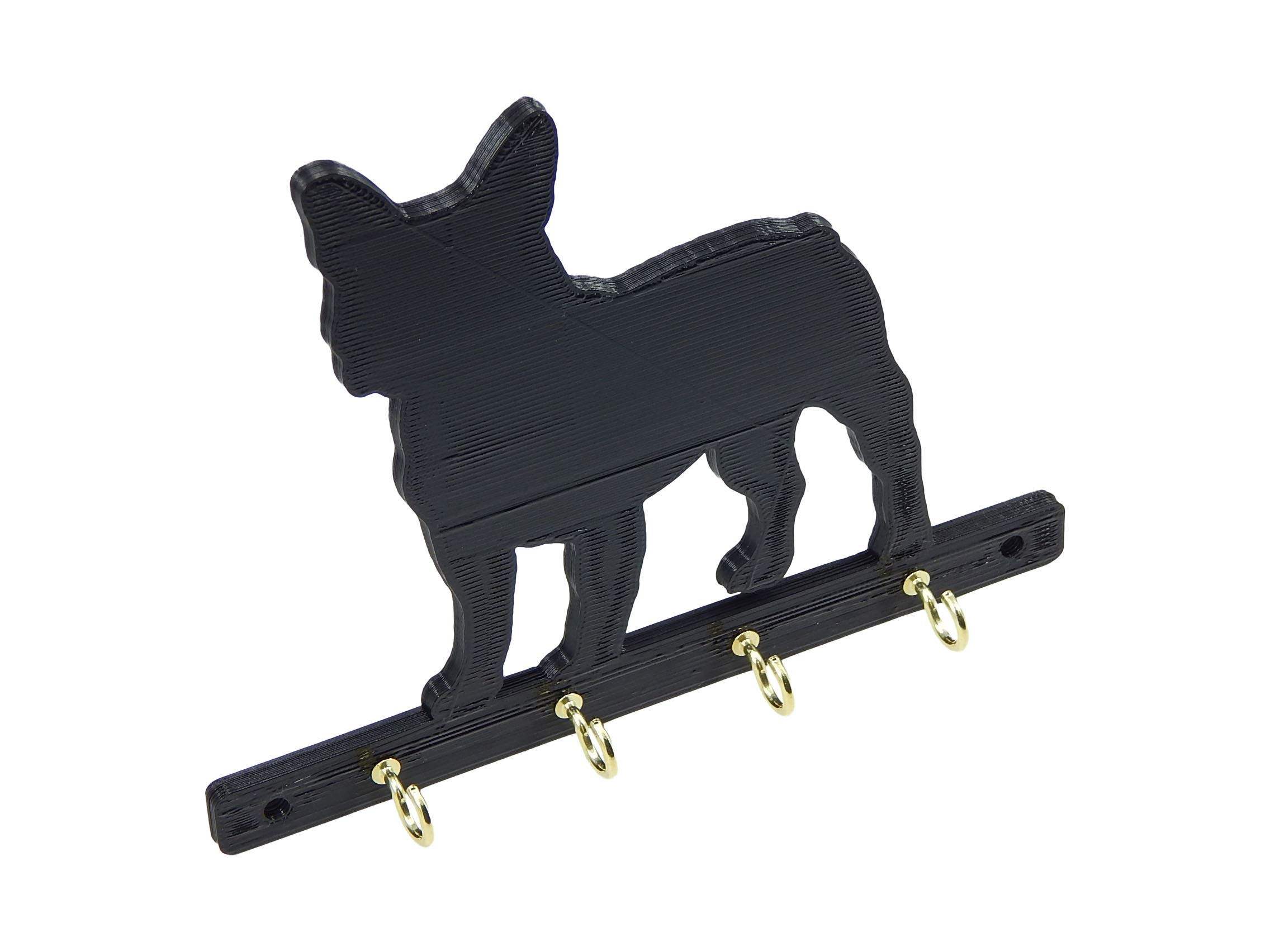 Medallurgy French Bulldog Dog Leash or Key Rack Holder Hanger Hooks Organizer