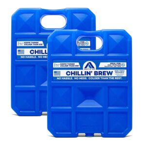 arctic ice chillin' brew series long lasting high performance ice pack for beer, beverages, tailgating, day trips and more - freezes at 28 degrees (2-pack) (large 2.5 lb)