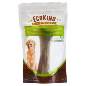 Eco Kind All-Natural Stuffed Shin Bone for Dogs | Large Filled Dog Bones for All Breeds | Digestible & Nutritional Meaty Pet Treats for Aggressive Chewers | Stuffed Shin Bone (1 Bone, 6 Inch)