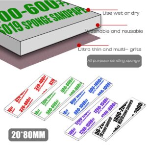 Hobby Model Craft Tools All Purpose Sanding Sponge 50pcs Type(320-400# 500-600#800-1000#1200-1500#1800-2000 grit)