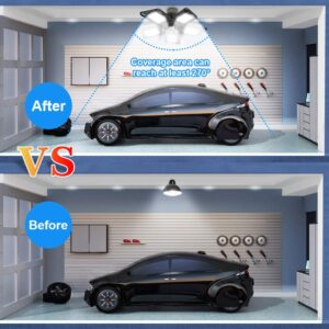 160W LED Garage Light, Super Brightness(16000LM) Garage Light with 5 Deformable LED Panels, 6000K Daylight Led Garage Ceiling Lights, Easy-Installation LED Lights for Garage,Workshop,Warehouse(2 Pack)