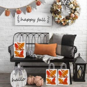 BCHOCKS 16 Pieces Fall Gift Bags - Maple leaf/Pumpkin/Chestnut Design Elements Gift Bags with Handles, Great for Fall Themed Wedding, Birthday Party Favors, Bridal Shower