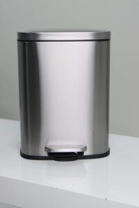 eviva totti 1.3 gallon stainless steel matte finish rectangular trash can with soft closing lid