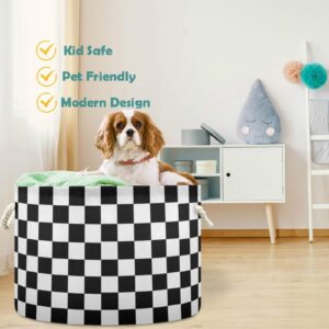 visesunny Storage Basket Black White Cube Modern Nursery Hamper Canvas Fabric Toy Storage Organizer Bin Storage Box Laundry Basket for Kid Rooms,Playroom,Shelves,Toy Basket