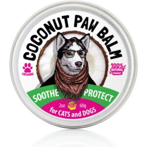 dog paw balm soother & moisturizer 2 oz with natural shea butter coconut oil beeswax heals and repairs cracked dog paws snout & elbows snow & dry weather protection ointment safe invisible barrier