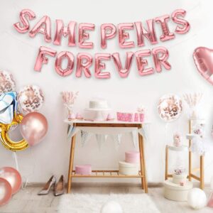 PartyForever Bachelorette Party Balloons Set with Rose Gold 16" Letters and Ring Balloon - Bachelorette Party Decorations Kit - Hen Party Supplies Bridal Shower Decorations