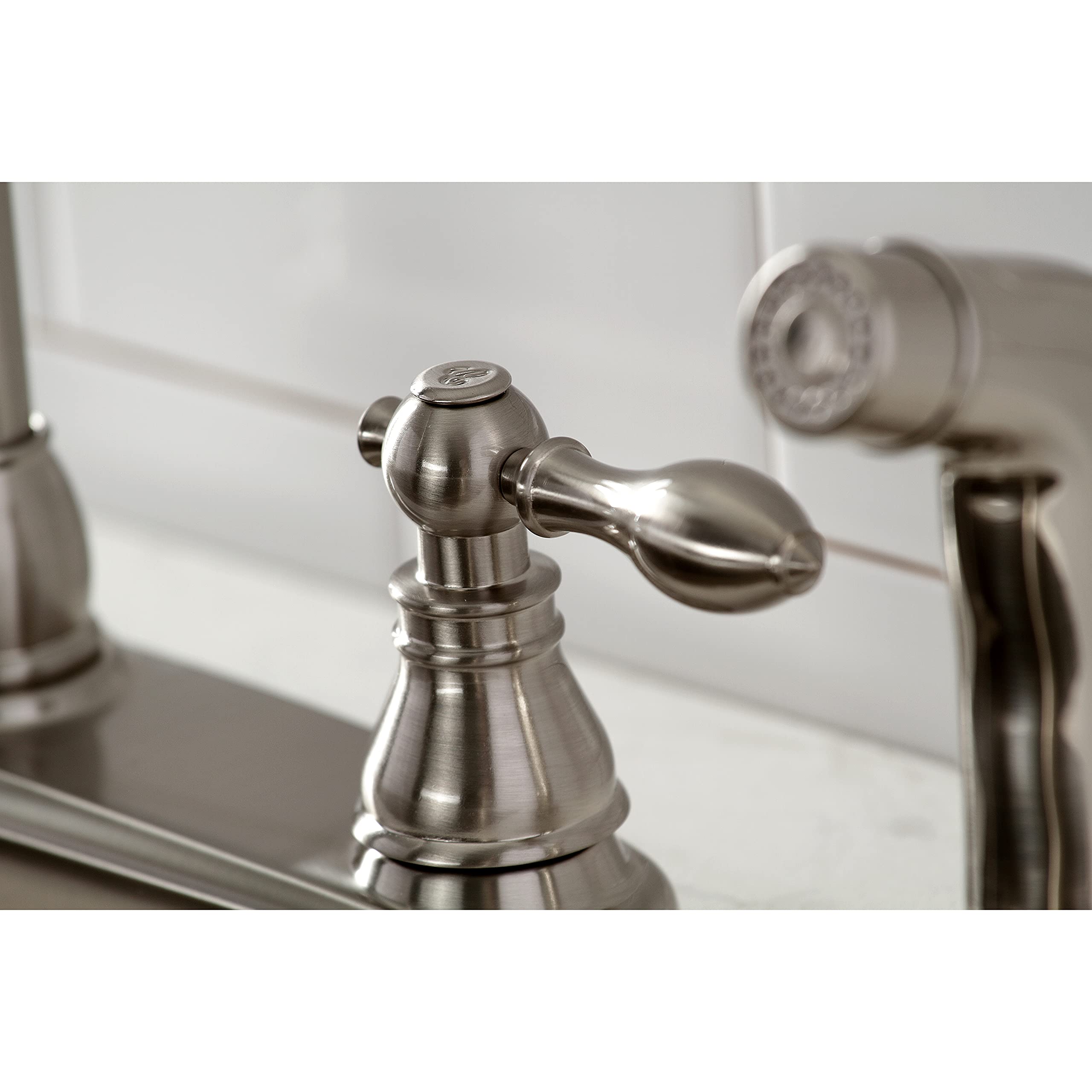 Kingston Brass KB728ACLSP American Classic 8" Centerset Kitchen Faucet, Brushed Nickel, 10.25 x 8.63 x 10.81