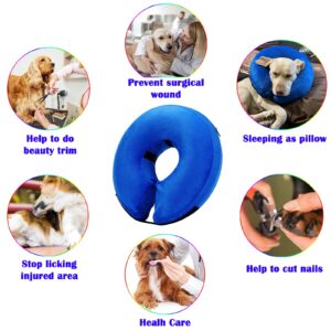 Katoggy Inflatable Dog Collar, Soft Dog Cone for Dogs After Surgery, Adjustable Blow up Donut E-Collars for Small Medium Large Dogs and Cats