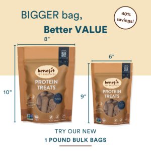 Benefit Biscuits, All Natural Dog Treats, Certified Vegan, Non GMO, Wheat Free, Healthy Dog Biscuits, Made in USA (Peanut Butter, Large Bag (1lb))