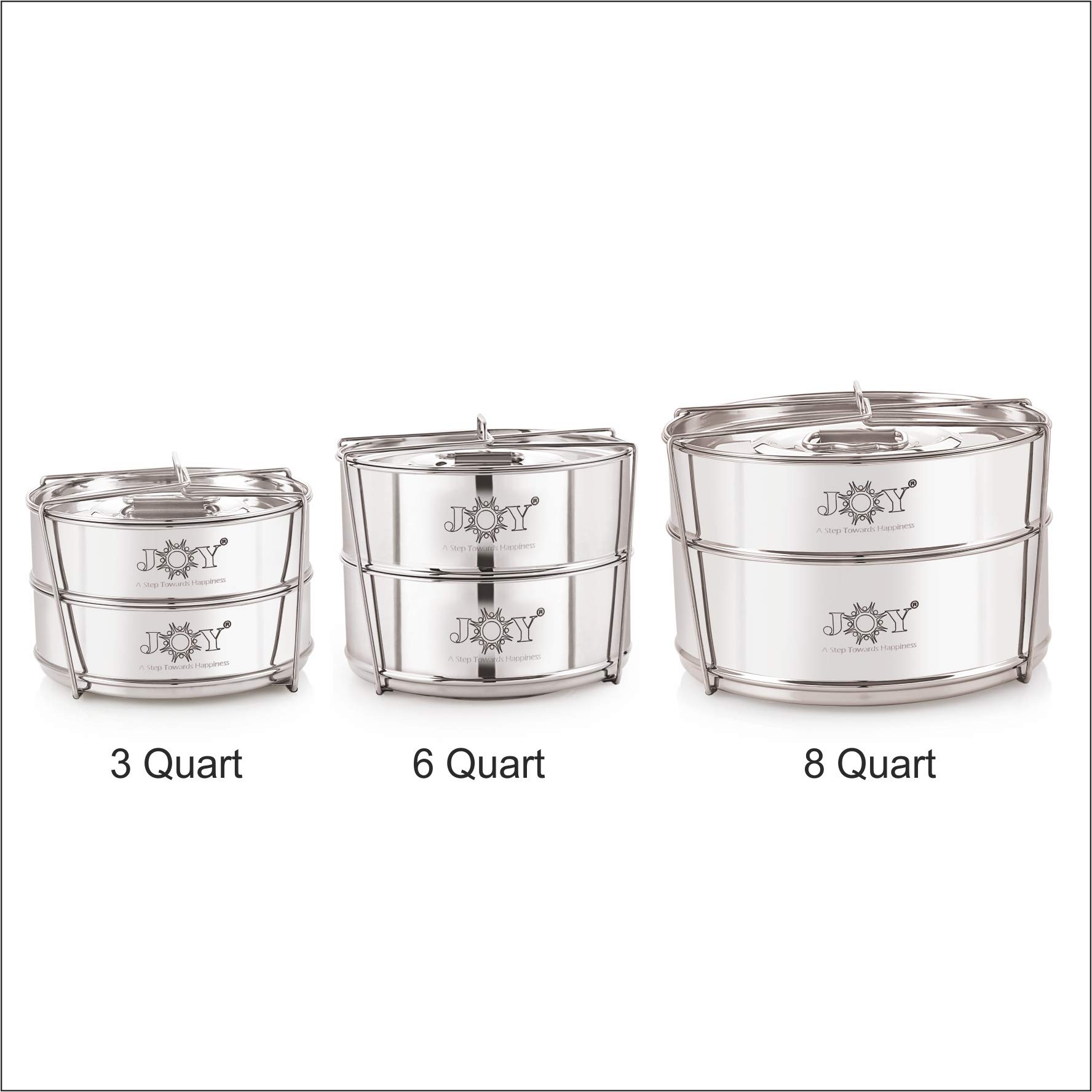 Stackable Stainless Steel Insert Pans - 8QT- Inserts for Instant Pot - Pan for Instapot - Accessories for Instant Pot- Size 8QT - Pressure Cooker Steamer Pan Accessories (8QT)