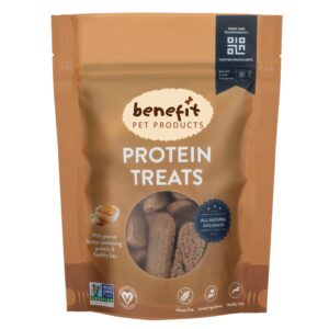 benefit biscuits, all natural dog treats, certified vegan, non gmo, wheat free, healthy dog biscuits, made in usa (peanut butter, large bag (1lb))