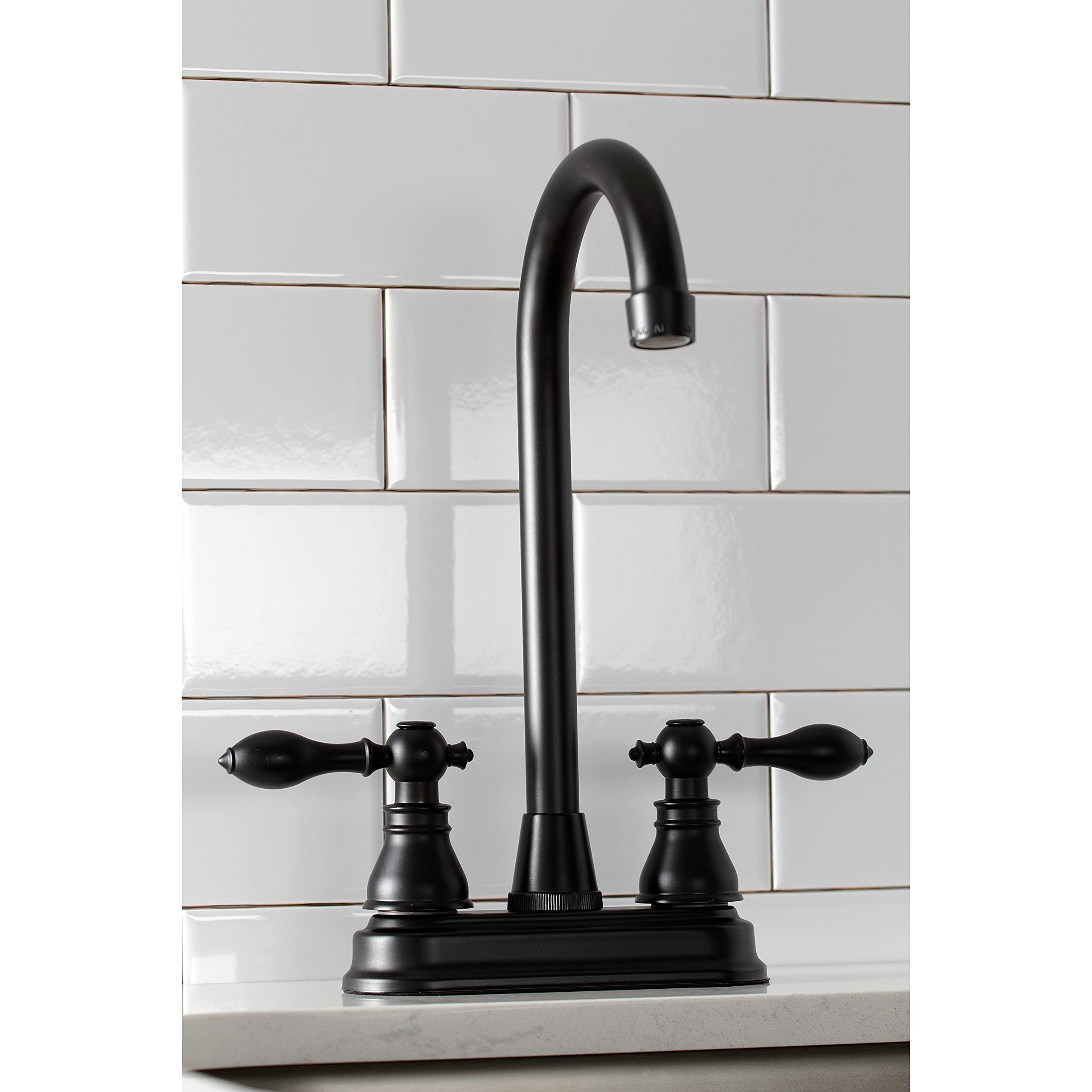 Kingston Brass KB490ACL American Classic Bar Faucet, Matte Black, 6.25 x 4.75 x 11.56