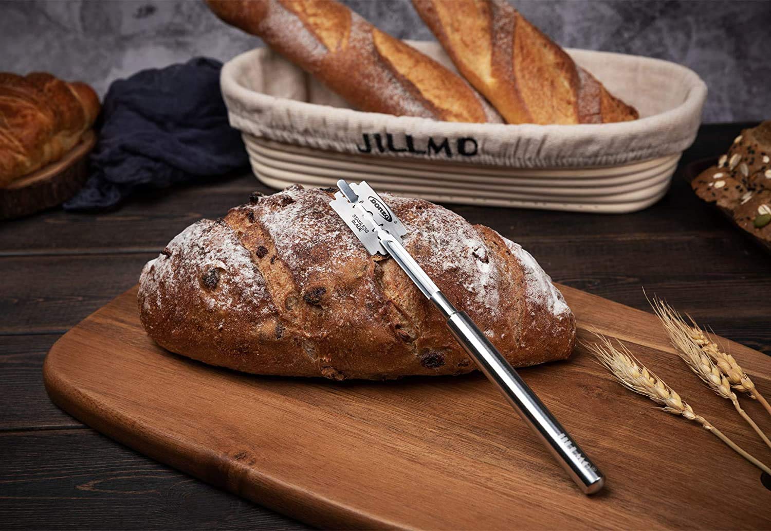 JILLMO Bread Lame, Stainless Steel Bread Scoring Tool with 10 Blades