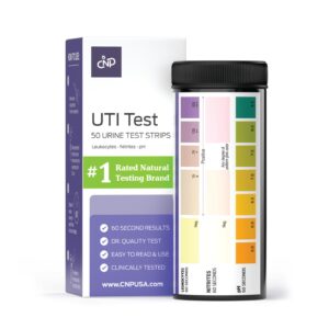 complete natural products uti test strips & kit - uti testing kit, 50 count test strips for ph, leukocytes, & nitrites