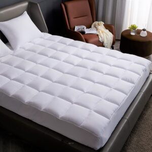 seward park twin size mattress pad cooling breathable quilted mattress topper fluffy fitted deep pocket pillow top mattress cover white